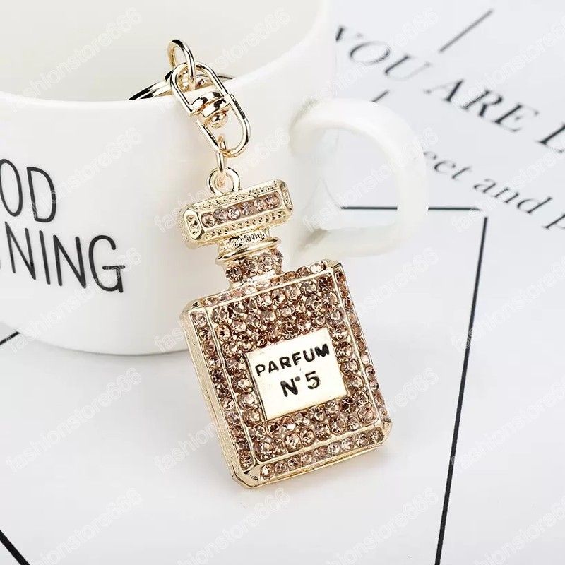 In Bulk Creative Crystal Perfume Bottle Keychain Rhinestone Shiny Car ...