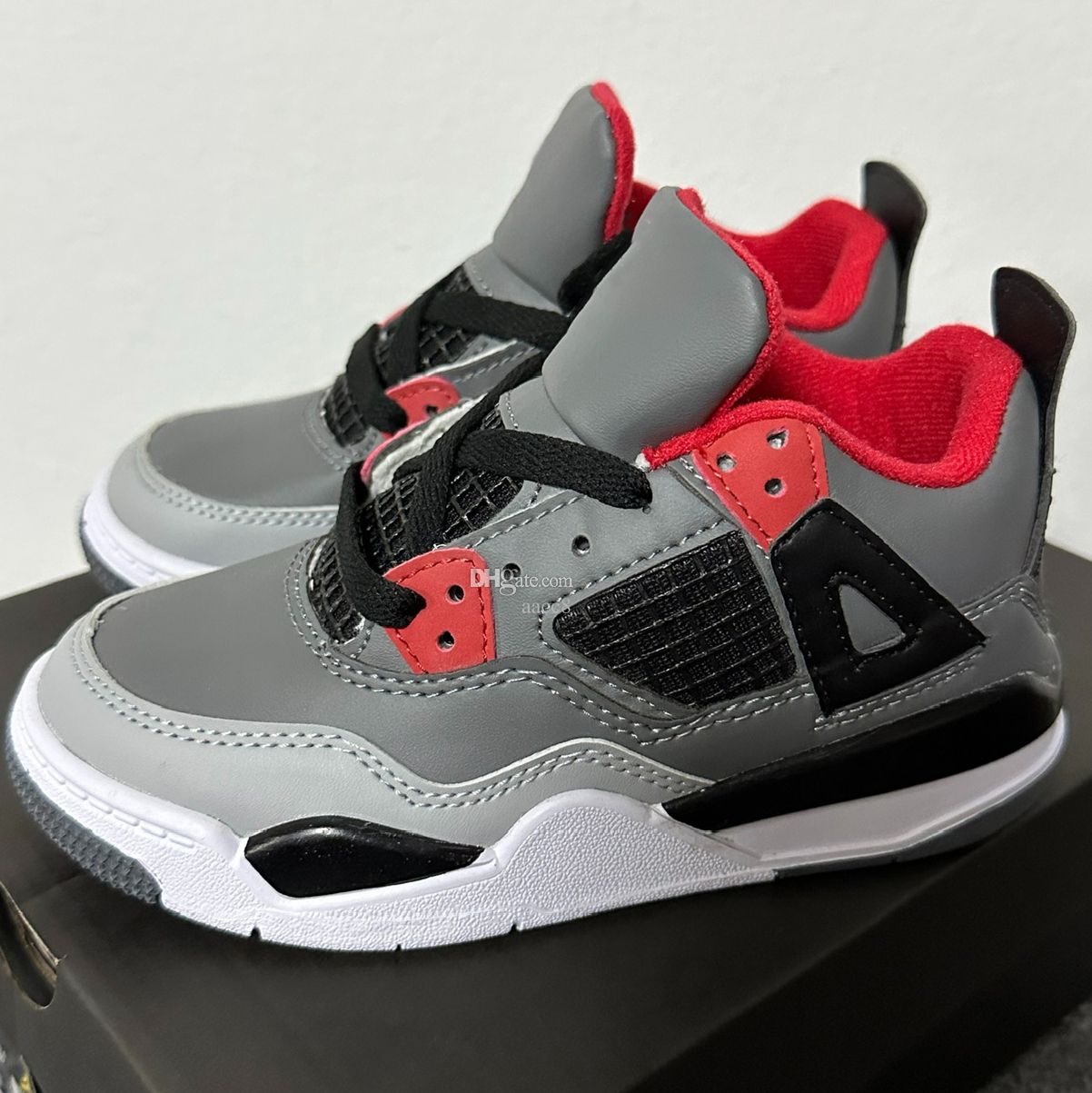Kids Shoes 4 Basketball Shoe Black Cat Toddler TD 4s Red Chicag Boys ...