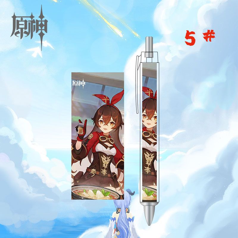 Juego Genshin Impact Gel Pen Cosplay Zhongli Diluc Venti Paimon ...