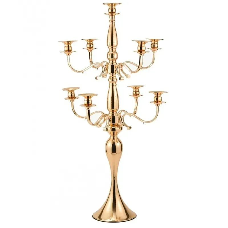 5 Brazos Candelabros De Oro Candelabros De Metal Soportes Camino De La ...