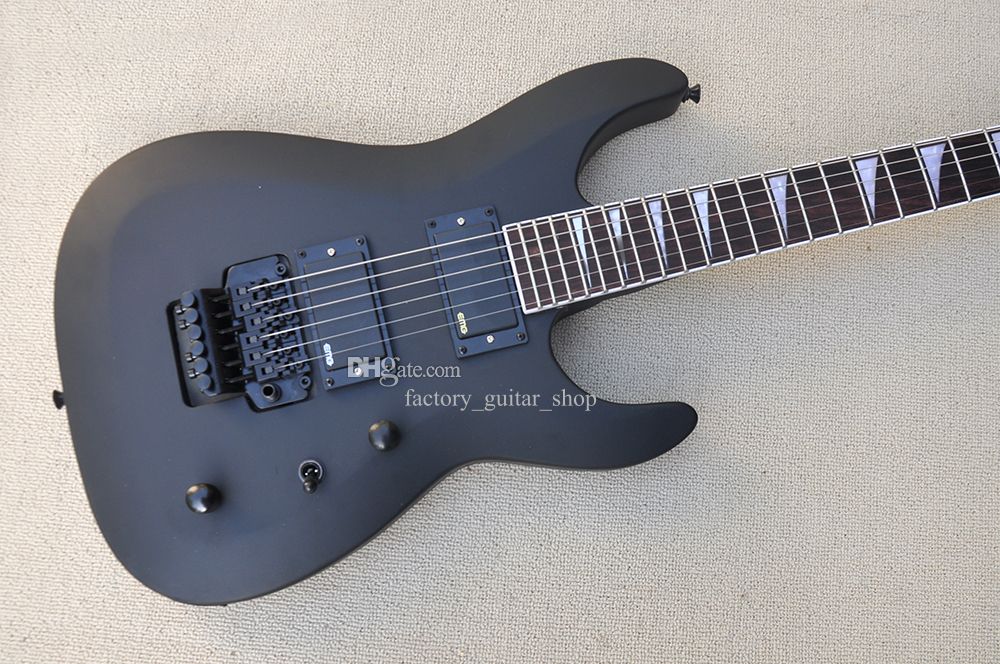 Factory Custom Matte Black Electric Guitar With Different Fret Inlay ...