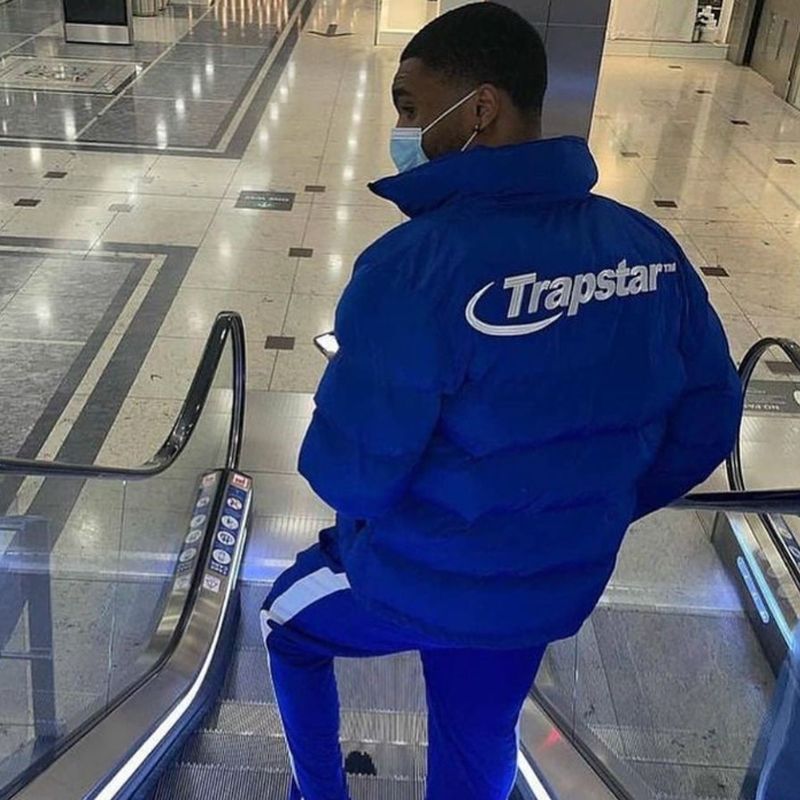 Trapstar Hyperdrive Puffer Jacket Royal -Blue Orange
