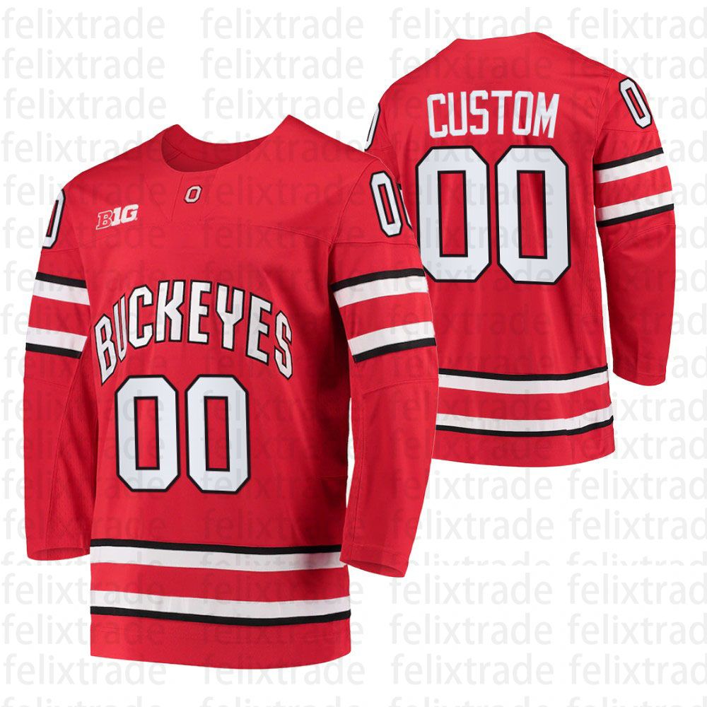 Jake Wise 2023 Ohio State Buckeyes Hockey Jersey Stephen Halliday ...