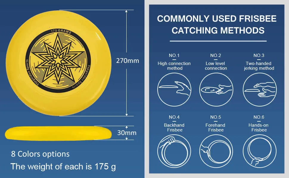 Activités De Jeux De Plein Air Ultimate Flying Disc 175g 27cm PE Disque De Sport Pour Les ...