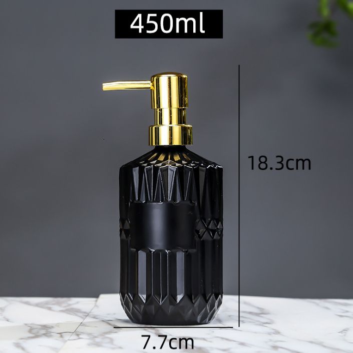 Liquid Soap Dispenser Glass Lotion Bottle Manual Press Soap Dispenser Bottle Fillable Shower Gel ...