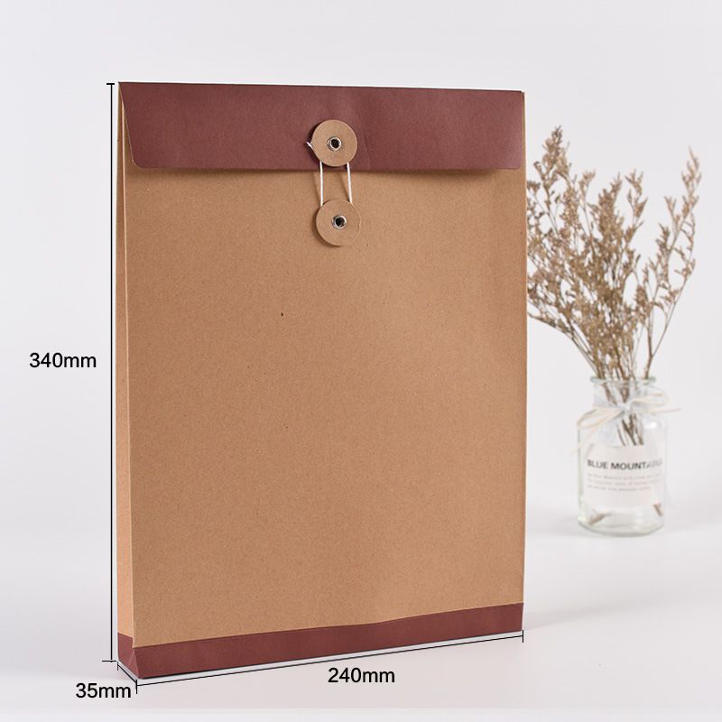 A4 Brown Kraft Paper File Holder Envelope Bags Document Storage ...