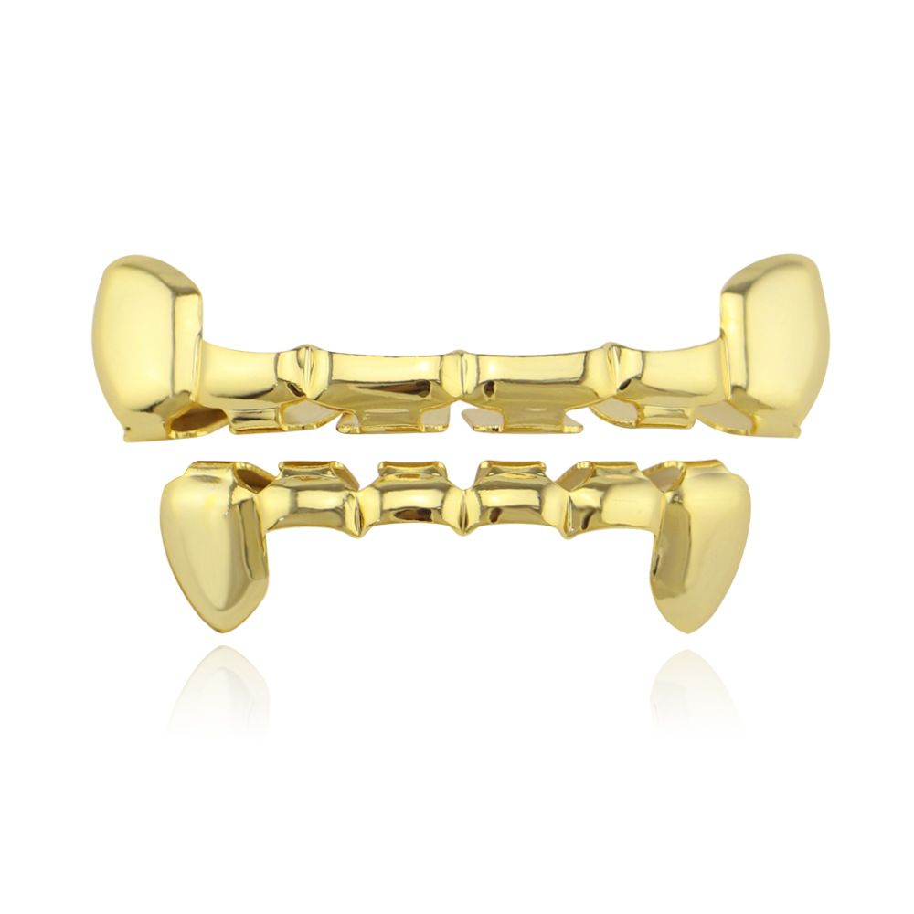 Hip Hop Rapper Brackets Dental Teeth Grillz 18K Cobre Galvanizado Medio ...
