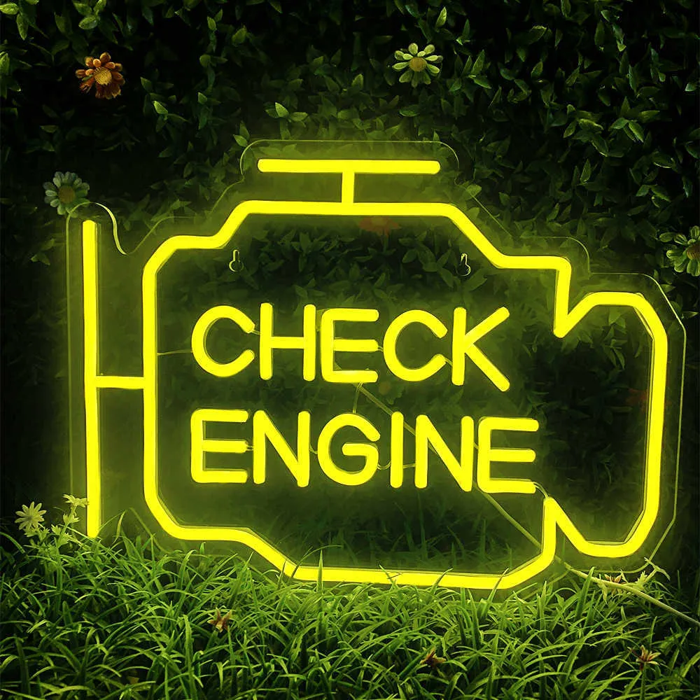 Letrero De Neón LED Check Engine Letrero De Neón Luz Led Auto ...