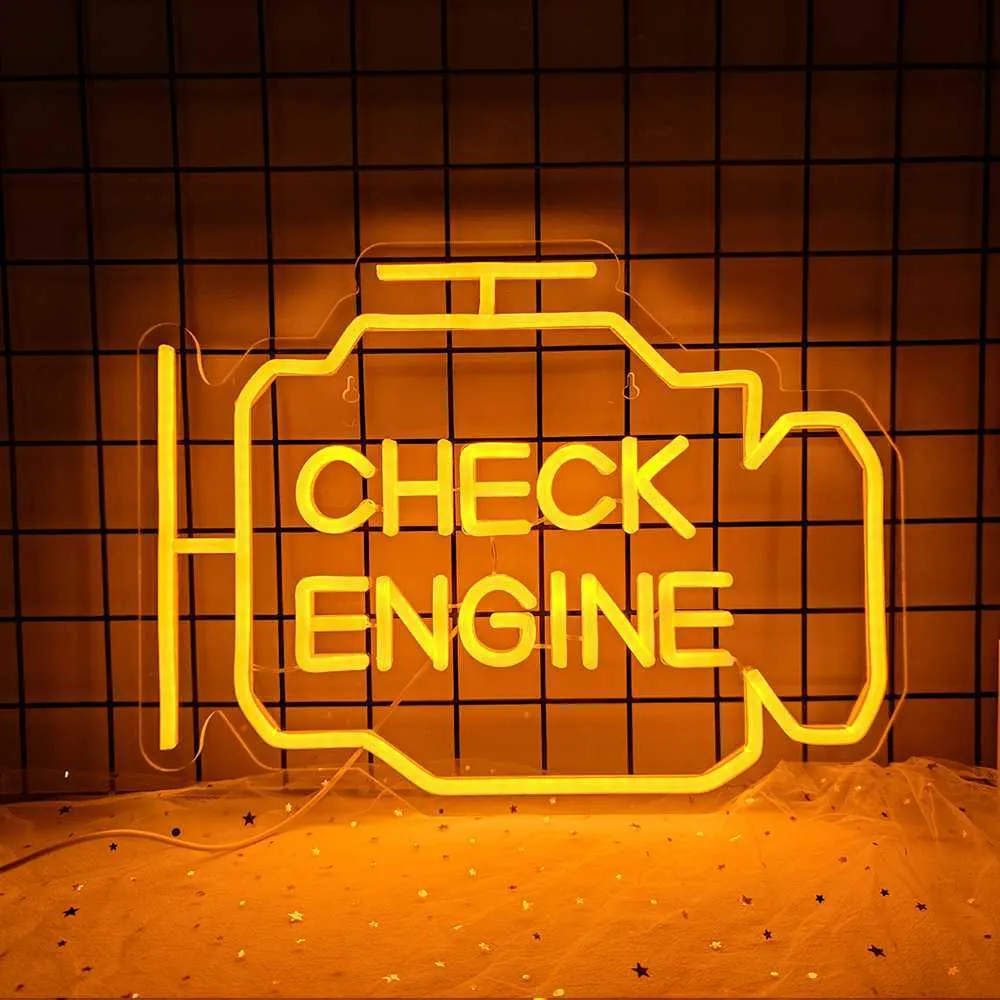 Letrero De Neón LED Check Engine Letrero De Neón Luz Led Auto ...