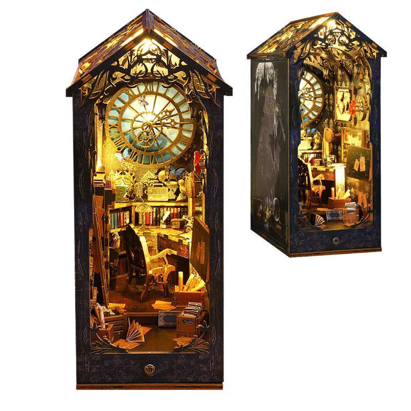 Architecture/DIY House DIY Wooden Book Nook Shelf Insert Kit Miniature Fairy Tale Town Bookshelf ...