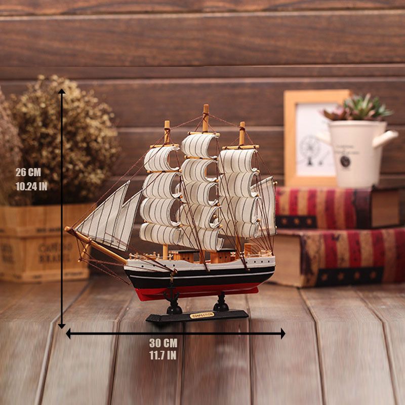 Model Set Ship Model Wood Boat Decoration Crafts Wooden Home Crafts ...