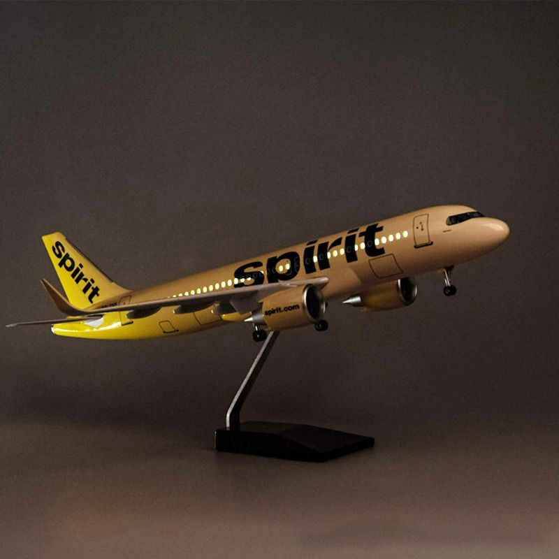Diecast Model 47CM 1 80 Airplane A320NEO Spirit Airlines Toys Light ...