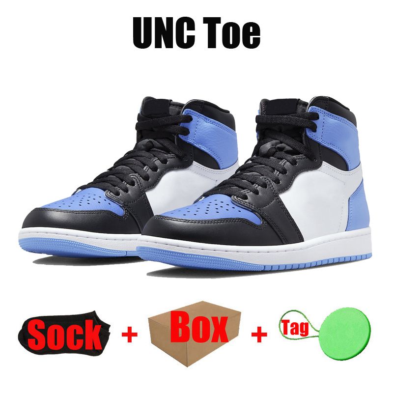 With Box 1 1s Basketball Shoes For Mens Womens UNC Toe Lows High ...
