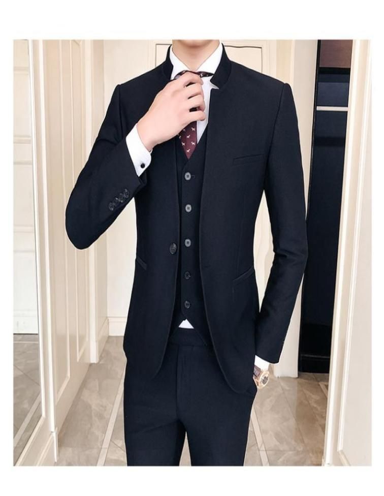 Chinese Collar Suit Slim Fit