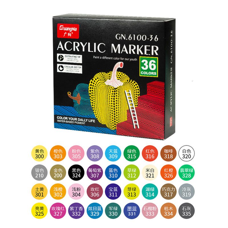 Wholesale Markers 12/24/36/48/60/Double Head Round Dot Acrylic Paint ...