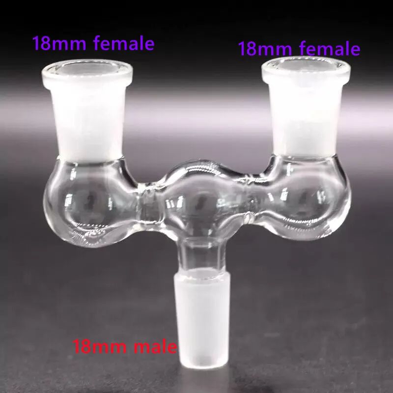 3 Joint On One Drop Down Adapter For Bong Hookahs One To Two Glass ...