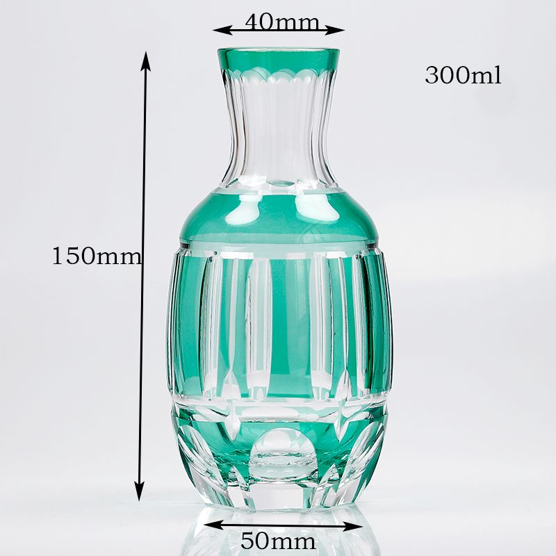 Japanese Style Craft Edo Kiriko Glass Set Shochu Sake Cup 1 Bottle And ...