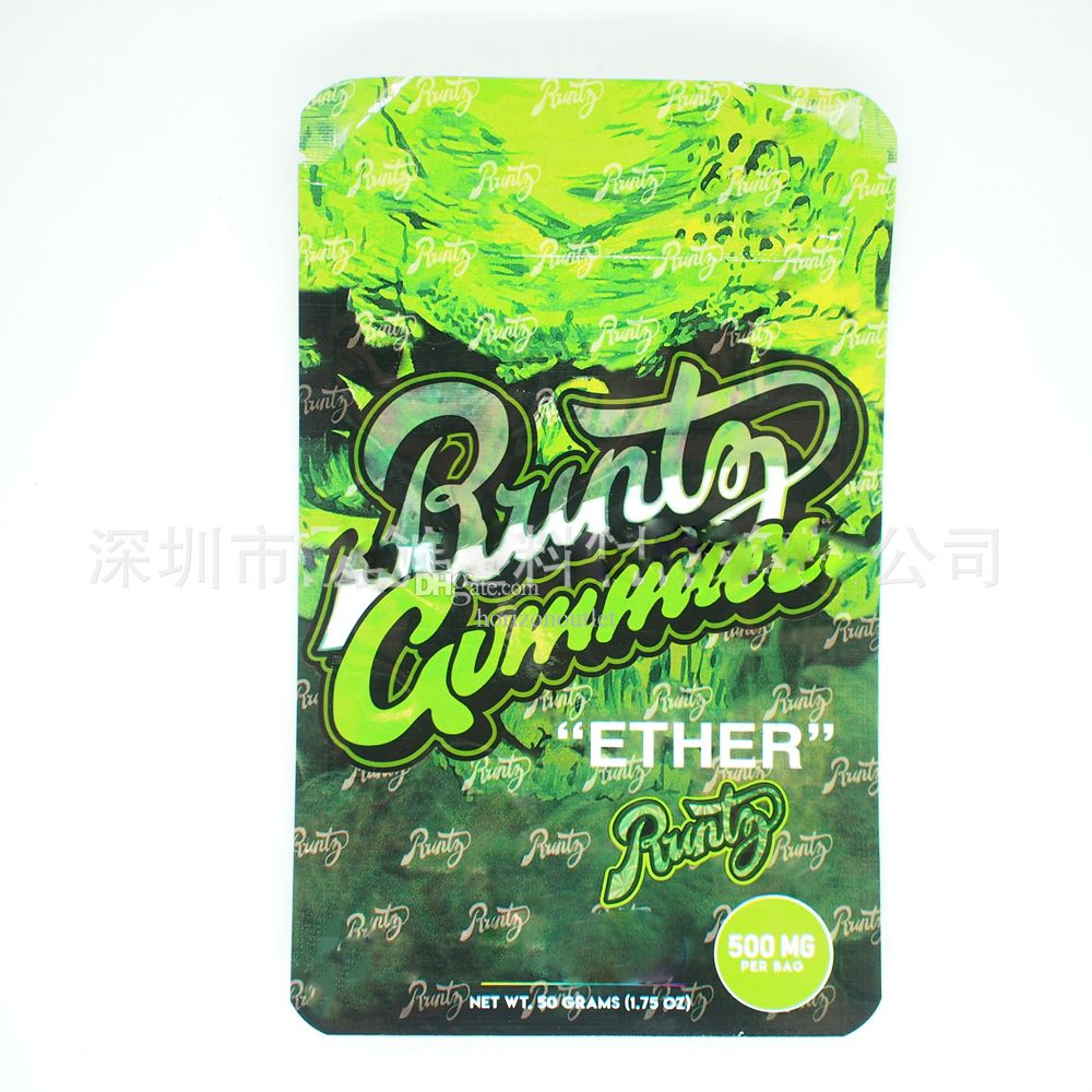 Wholesale 500mg White Runtz Packaging Bags Infused Pink Runty Gummies ...
