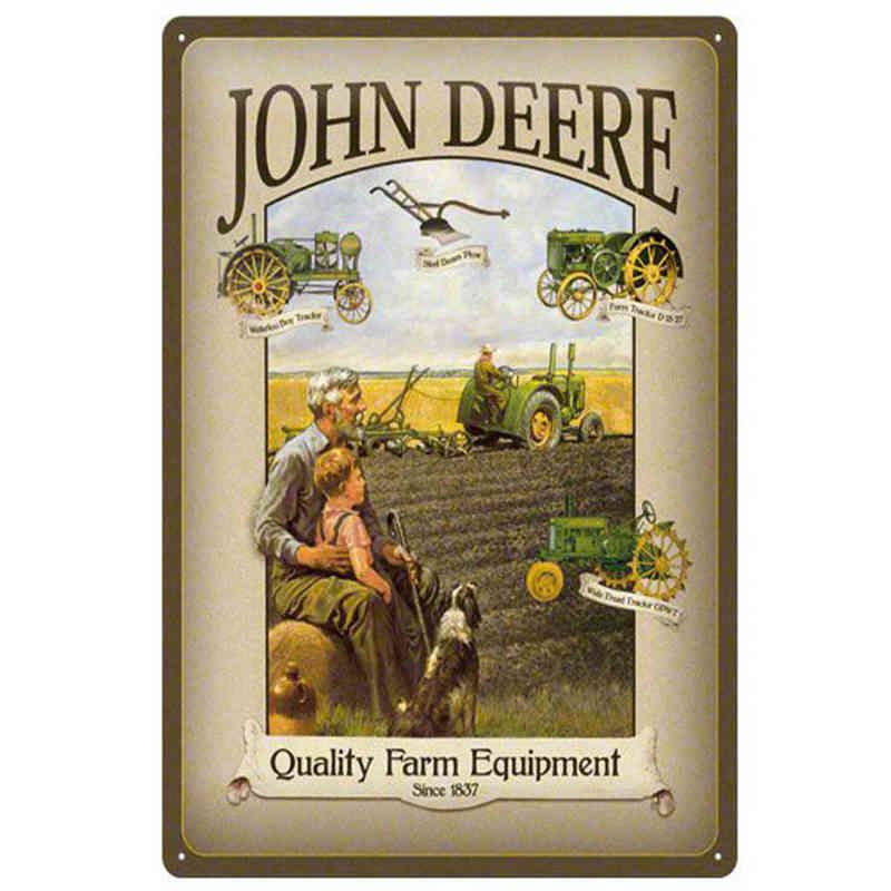 Retro Green Tractor Tin Sign Farmhouse Wall Decor For Home, Bar & Cafe ...