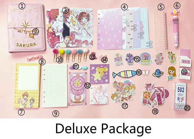 Wholesale Notepads Cute Pink Sakura Anime Loose Leaf Diary Notebook ...