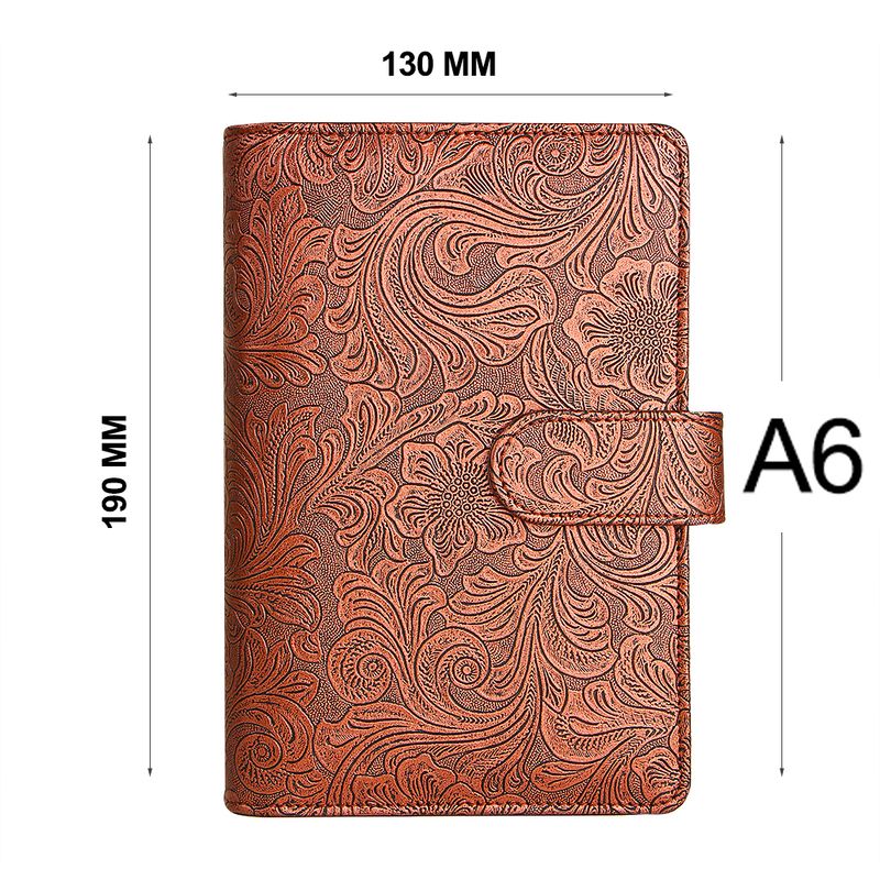 Wholesale Notepads A5 A6 Notebook Cover Metal Color 6 Ring Binder PU ...