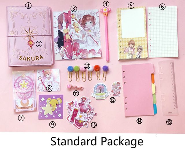 Wholesale Notepads Cute Pink Sakura Anime Loose Leaf Diary Notebook ...