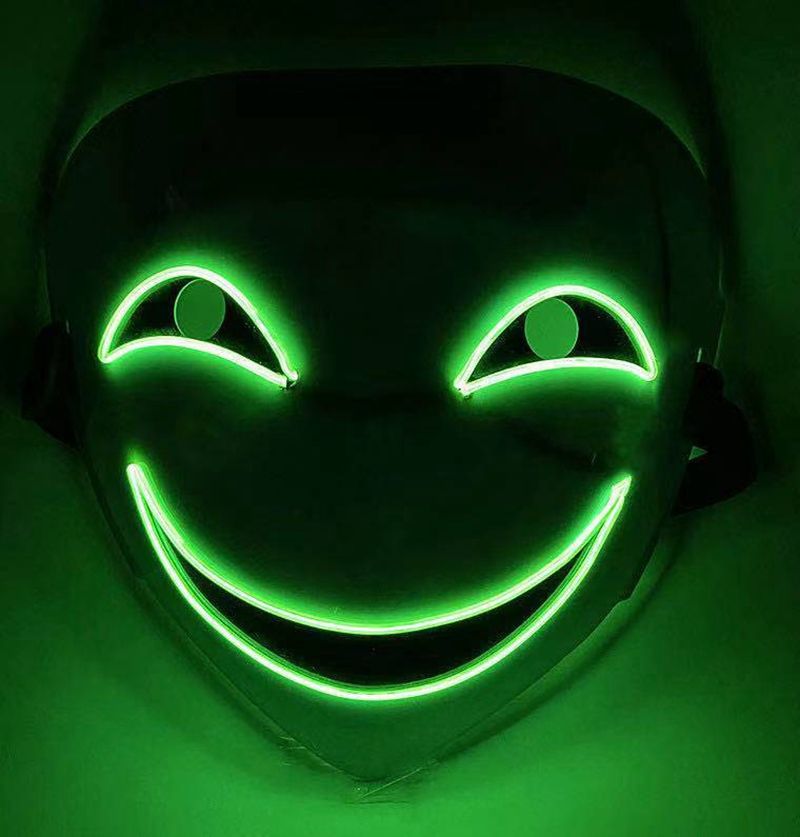 Halloween Neon Led Purge Mask Smile Masque Masquerade Party Light ...