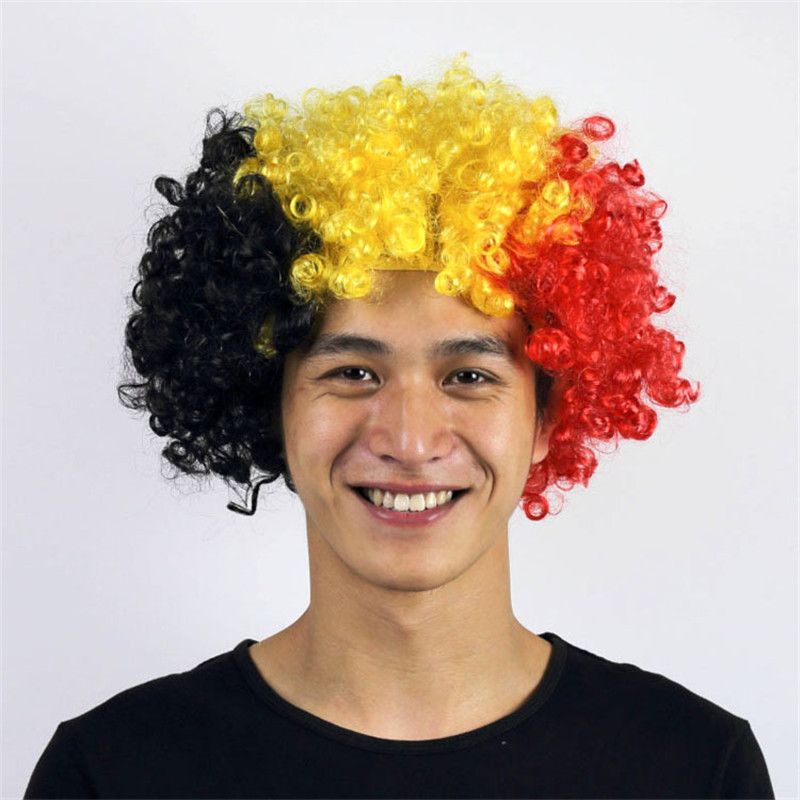 World Cup Wigs National Flag Fan Articles Rainbow Wig Dress Up Props ...