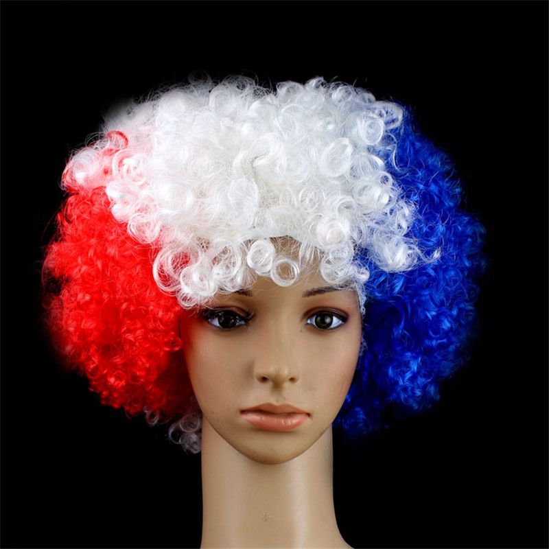 World Cup Wigs National Flag Fan Articles Rainbow Wig Dress Up Props ...