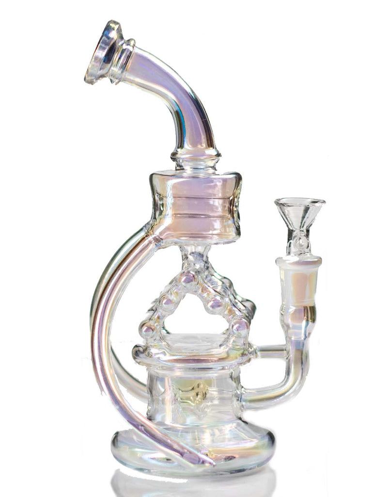 8.8inchs Recycler Dab Rigs Hookahs Thick Glass Water Bongs Smoke Pipe ...