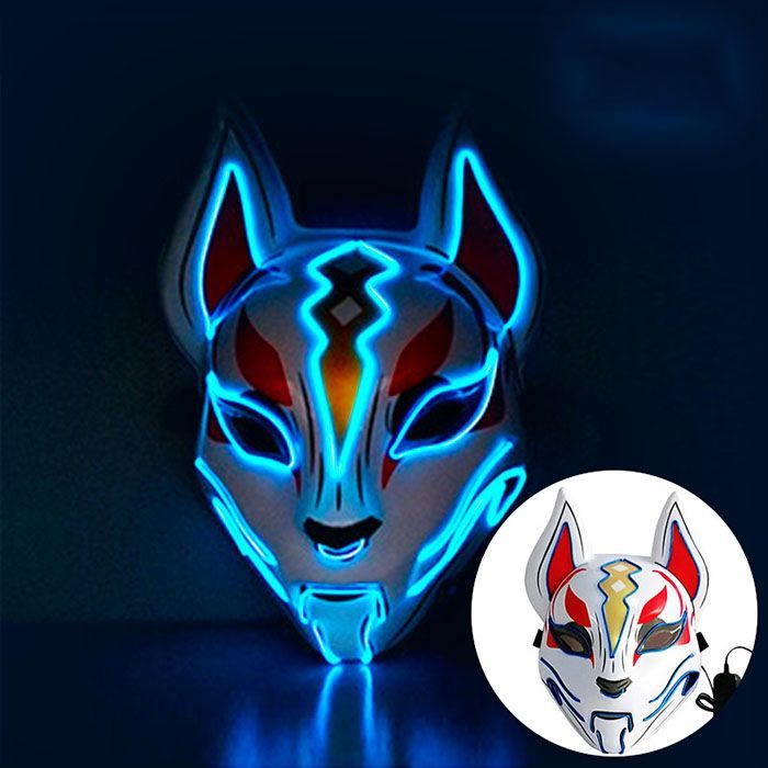 LED Halloween Supplies Party Mask Light Up Luminous Glowing Japanese ...