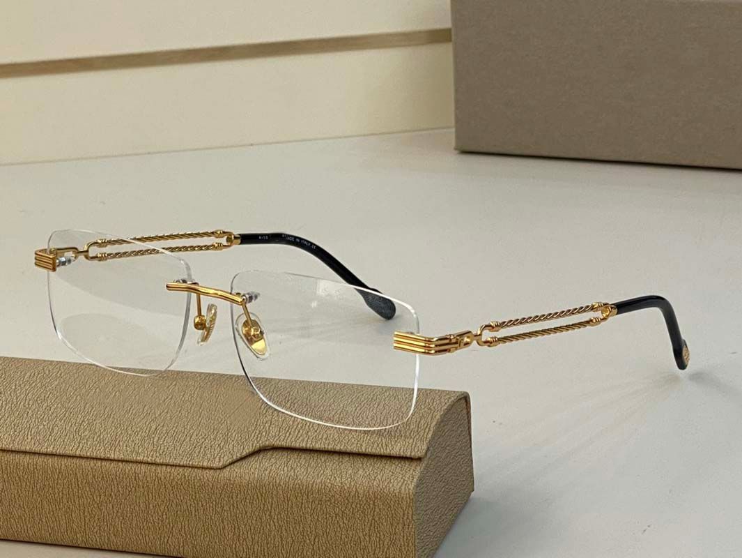 High End Customized Gold Optical Frame Rimless Sunglasses Mens For Men ...