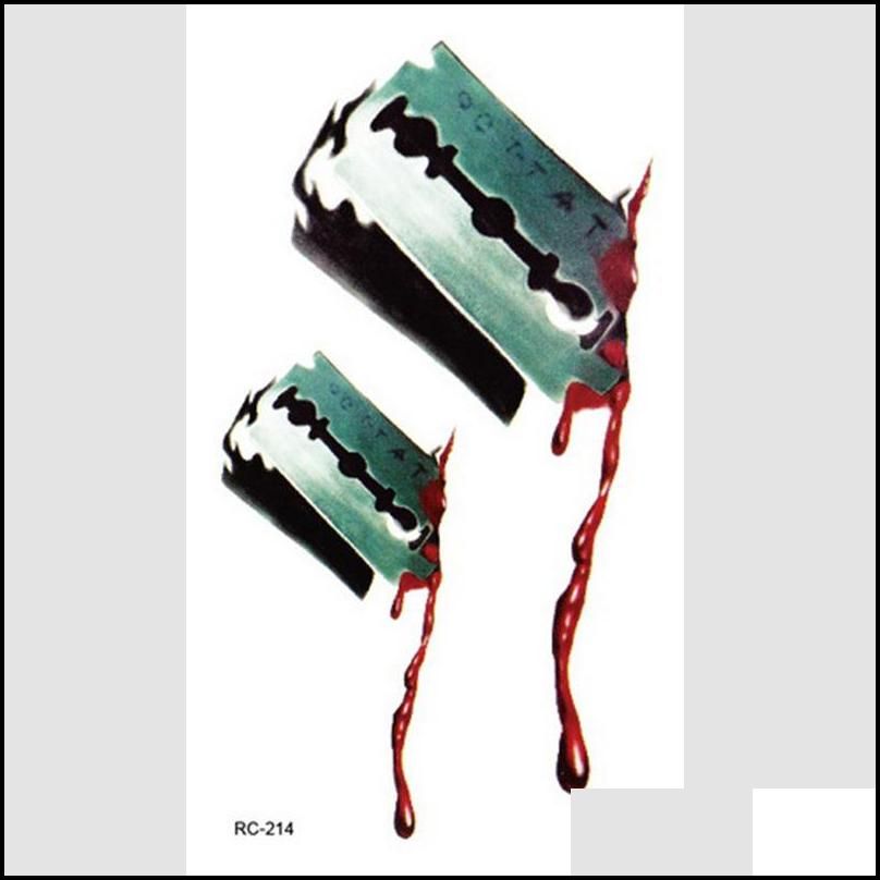 Tattoo Books Temporary Tattoo Sticker Horror Cat Bat Terror Wound ...