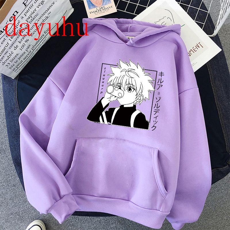 90S Hunter X Hunter Killua Zoldyck Şeytan Göz Basılı Anime Hoodies ...
