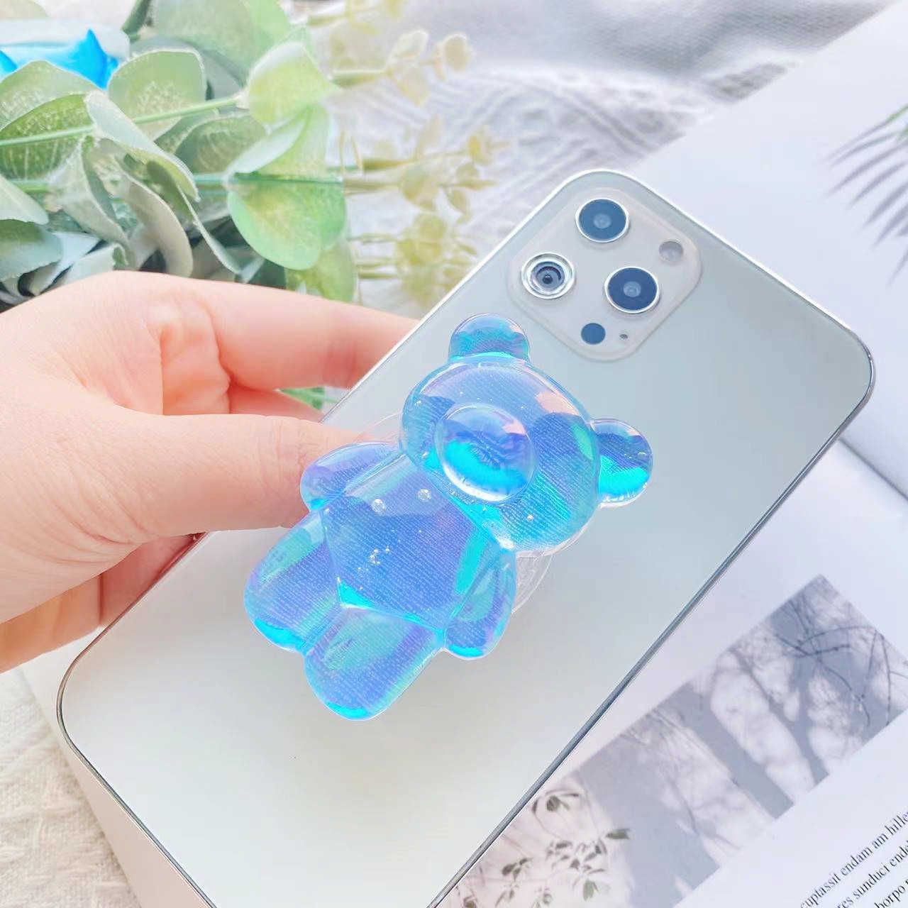 Korea Aurora Laser Bear Cell Phone Holder Grip Tok Bracket For IPhone ...