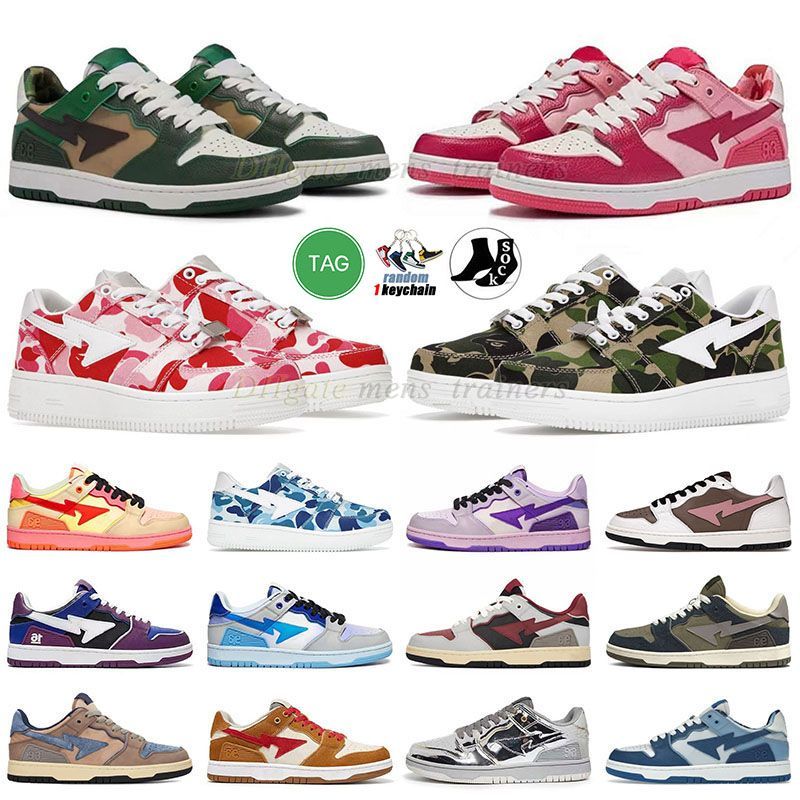 Bapestas Abc Camo Fashion Casual Shoes Bapestars Stas Sk8 Triple Pink ...