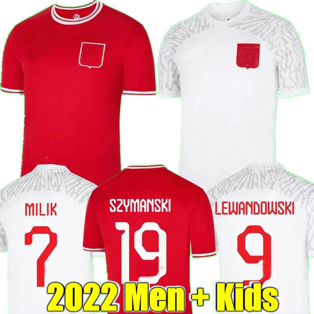 LEWANDOWSKI 2022 Soccer Jerseys Men CUP Home Away 2023 Red White ...