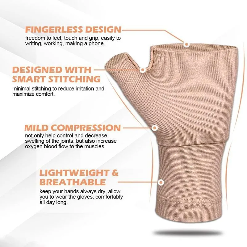 Guanti Sportivi Guanti Di Compressione Senza Dita Polso Supporto ...