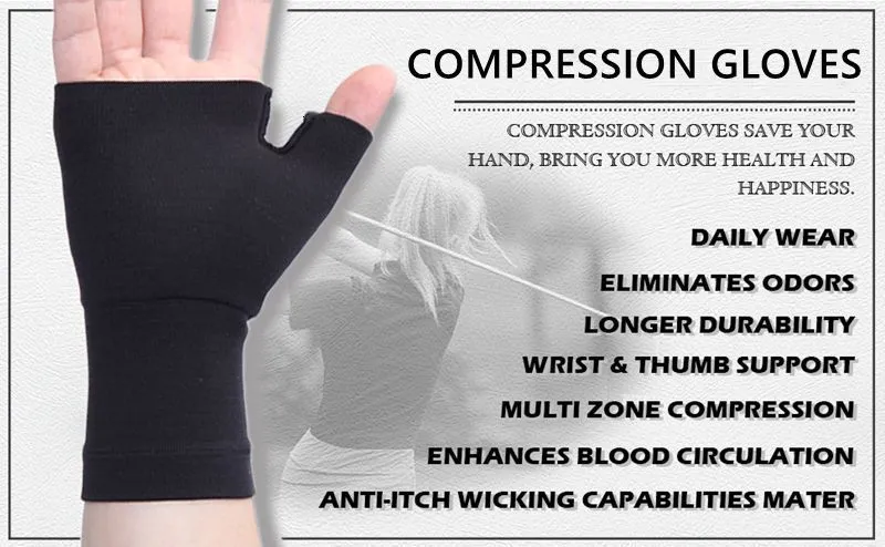 Guanti Sportivi Guanti Di Compressione Senza Dita Polso Supporto ...