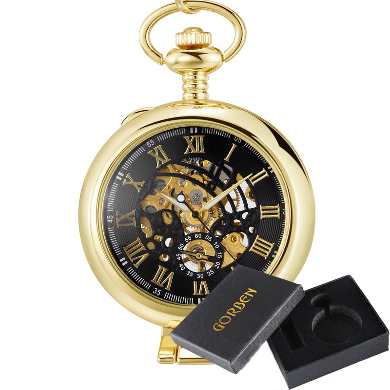 Pocket Watches Gorben Transparent Cover Mechanical Watch Men Fashion ...