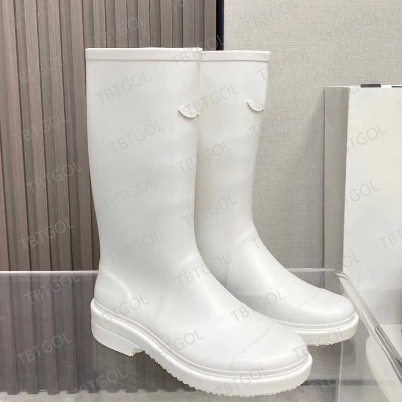Women Rubber Rain Boots Designer Platform PVC Knee Boot 23FW Casual ...