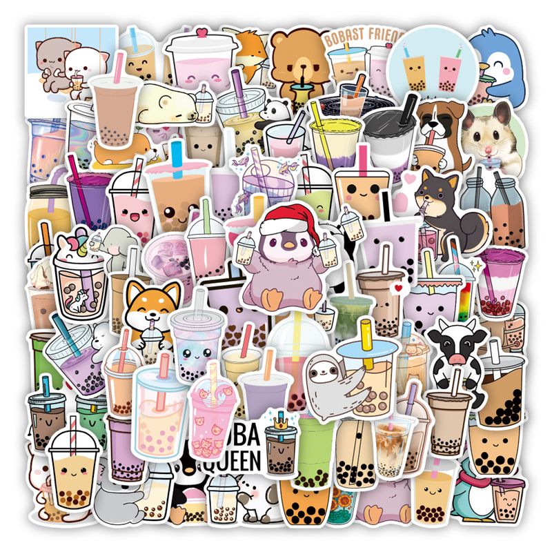 Boba Tea Stickers Bubble Tea Pearl Milk Sticker Vinyl Waterproof Laptop ...