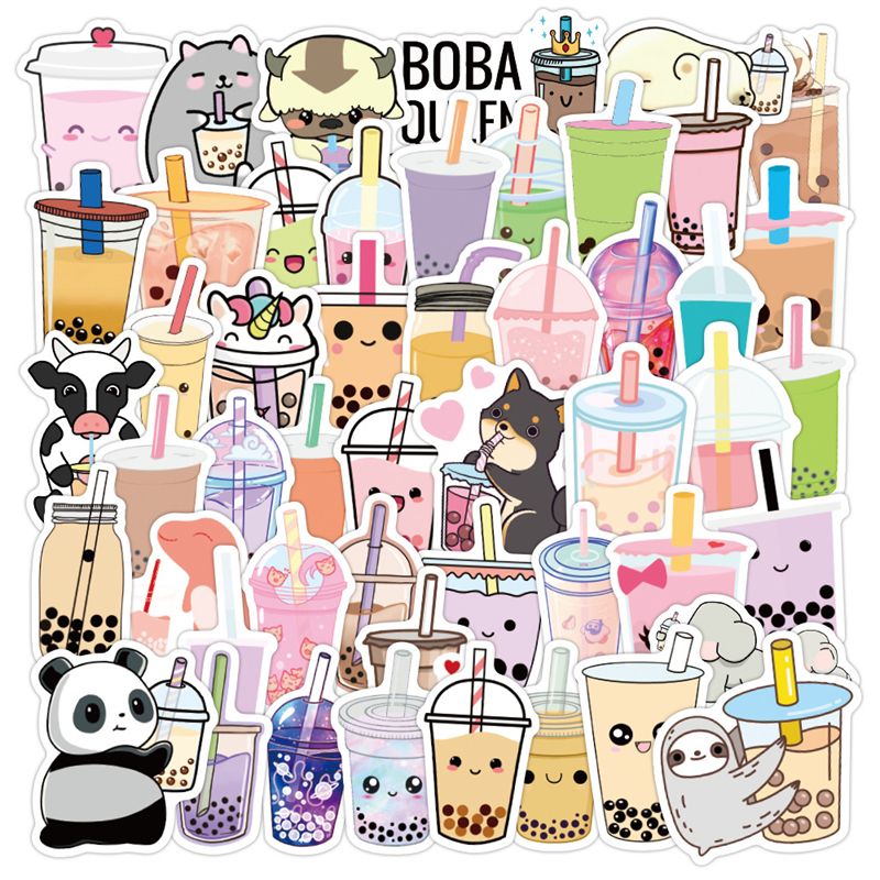 Boba Tea Stickers Bubble Tea Pearl Milk Sticker Vinyl Waterproof Laptop ...