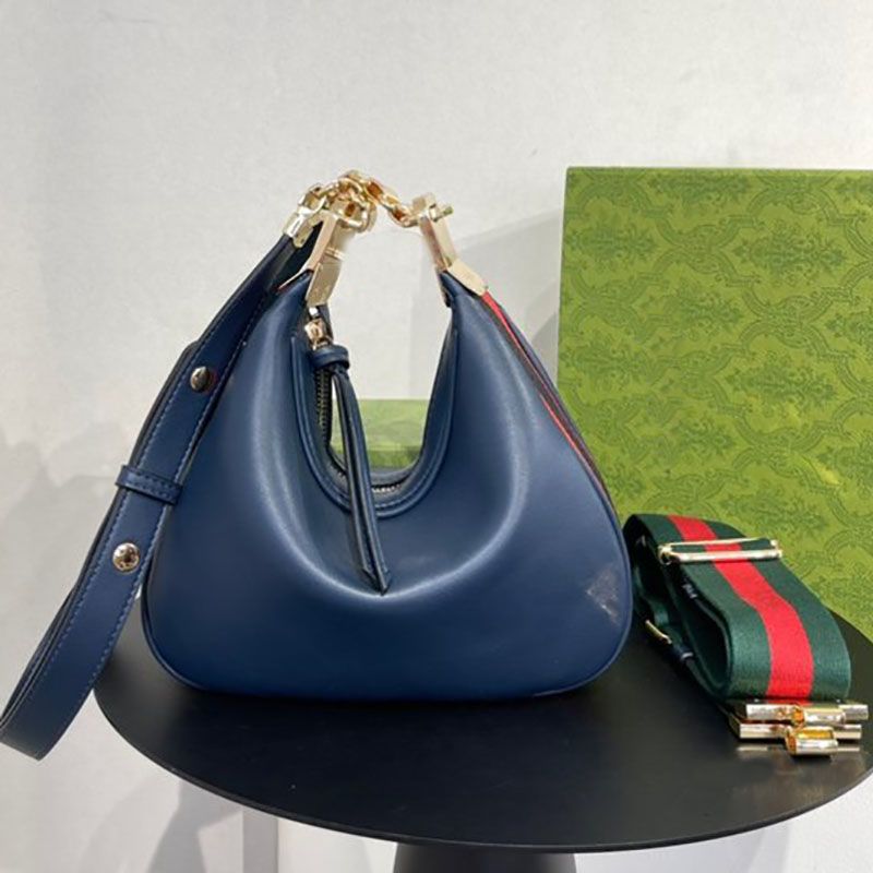 Attache Large Shoulder Bag Crescent Moon Shape G Shaped Hook Closure ...