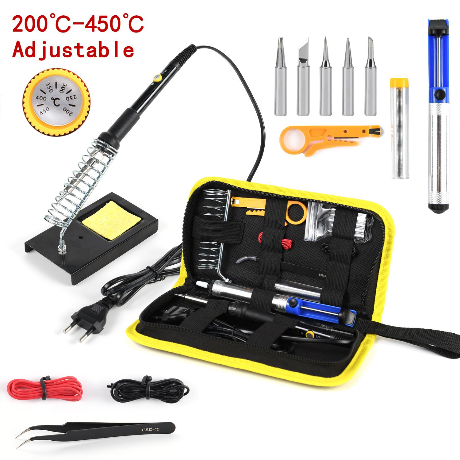 Adjustable Temperature Electric Soldering Iron Welding Tool Kit British ...