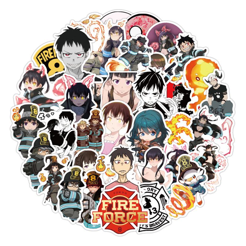 Anime Cartoon Fire Force Stickers Graffiti Kids Toy Skateboard Car ...