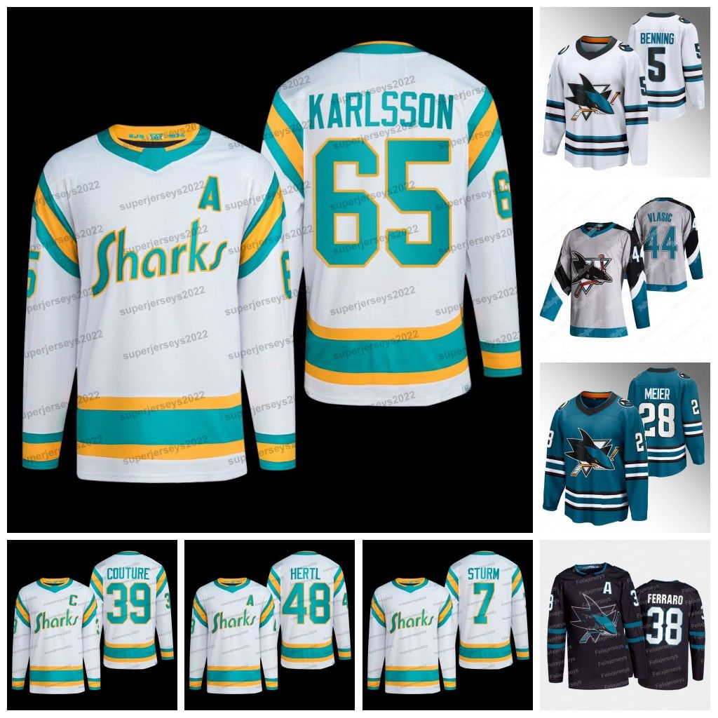 65 Erik Karlsson Shark 2022 23 Reverse Retro Jersey Tomas Hertl Logan ...