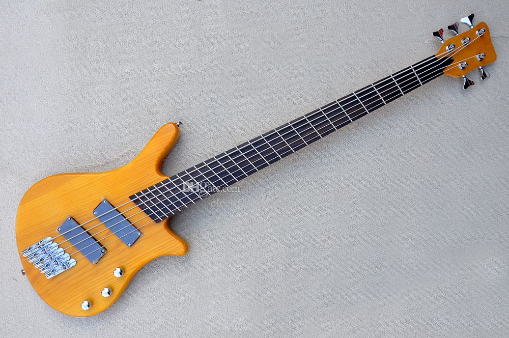 Factory Custom 5 Strings Electric Bass Guitar Chrome Hardwares Ash Body ...