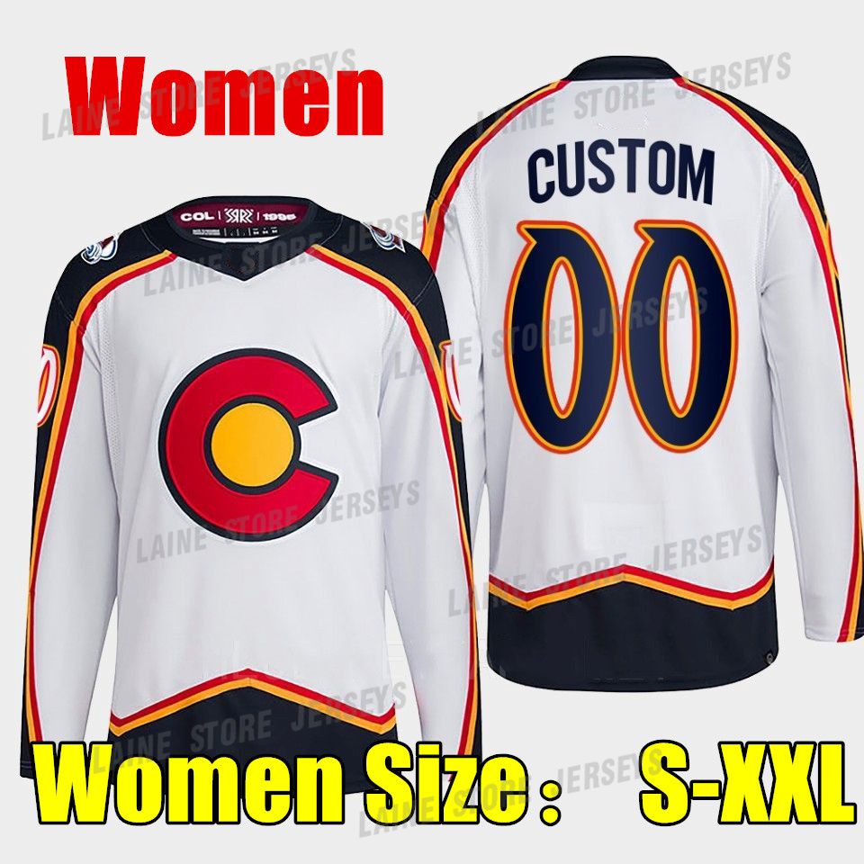 #29 Nathan MacKinnon Reverse Retro Hockey Jersey #8 Cale Makar ...