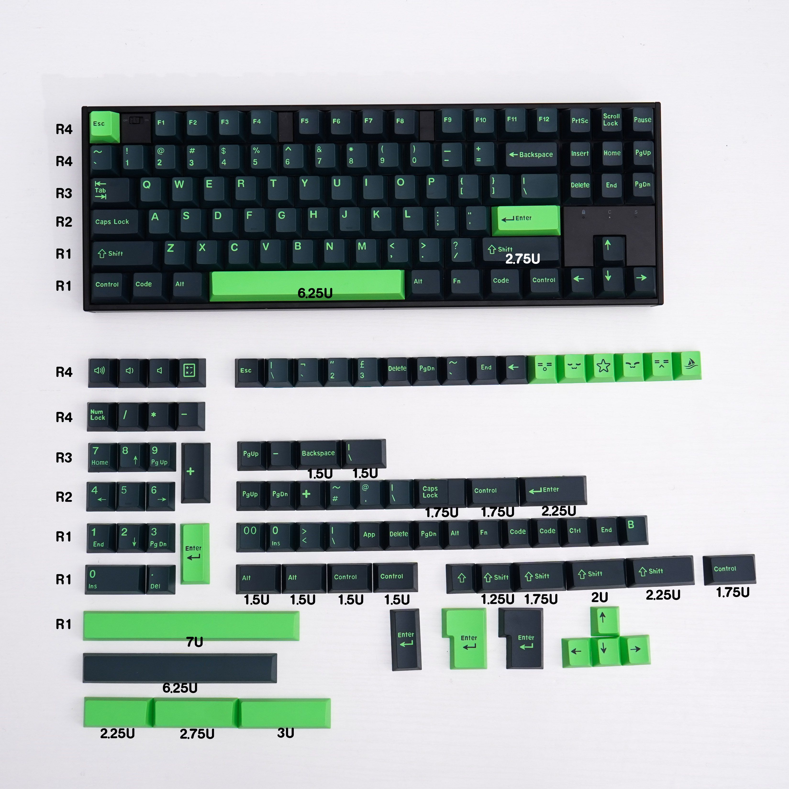 ₩47,676에서 173 키 GMK Wavez Double Shot KeyCap 두꺼운 PBT 체리 프로파일 ANSI ISO ...